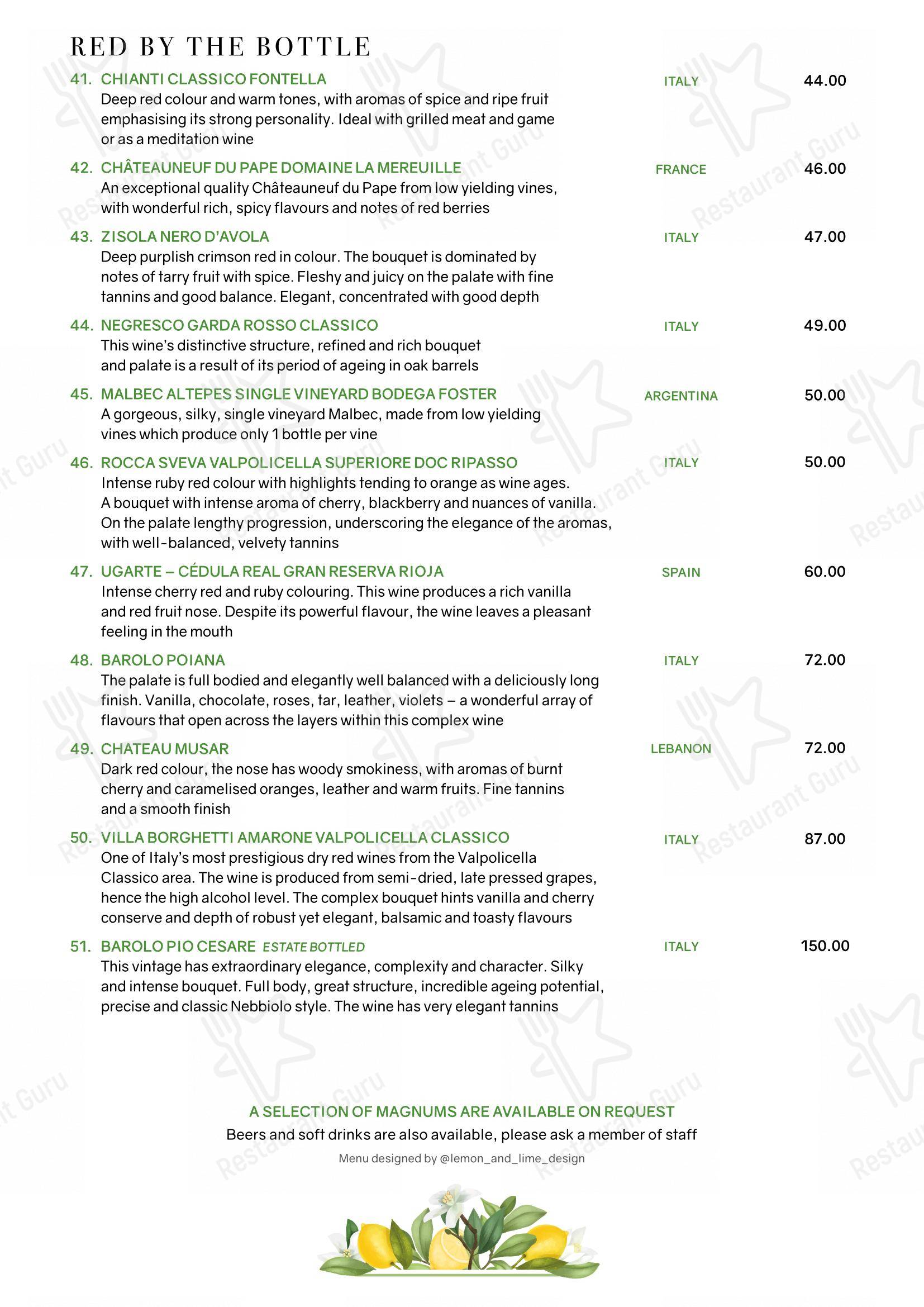 Menu at Olio on the Green pub & bar, Chelmsford