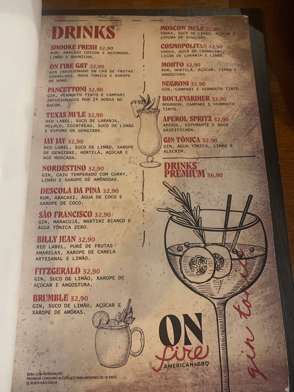 Menu em On Fire American BBQ, Niterói