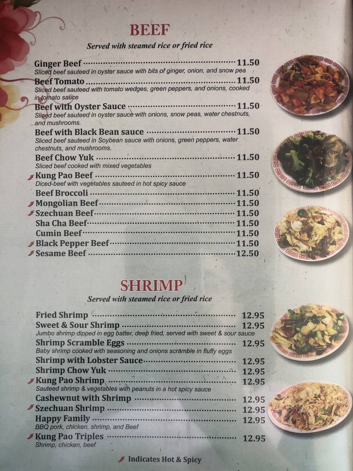 Menu at Orient Cafe, The Dalles