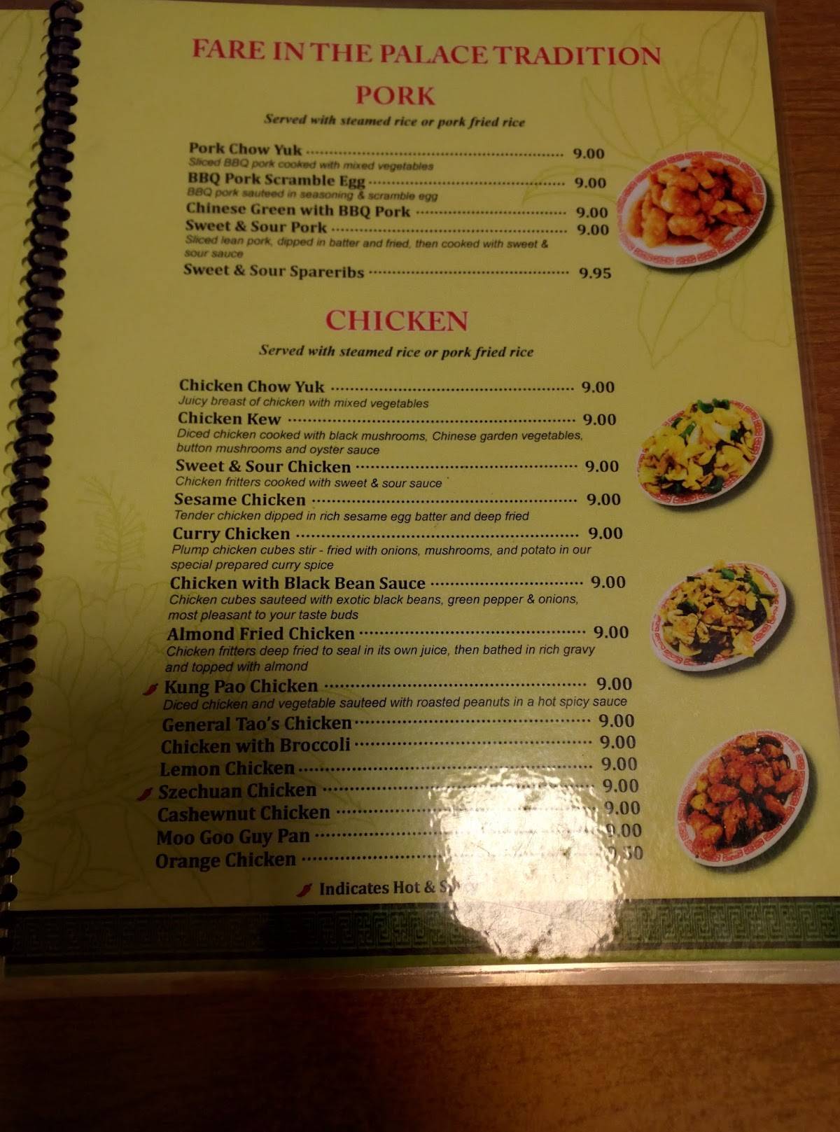 Menu at Orient Cafe, The Dalles