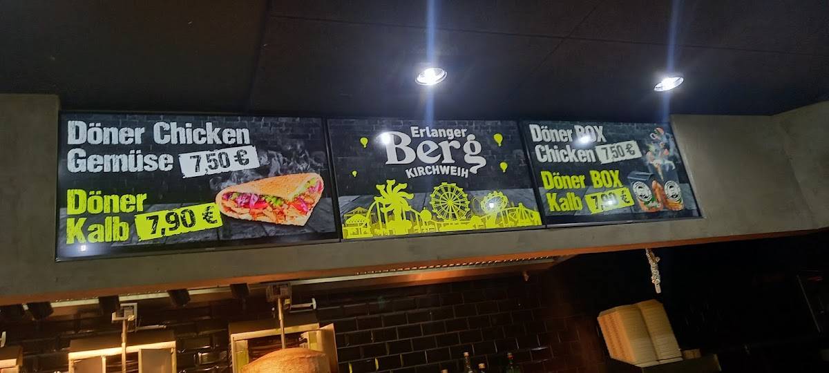 Menu at Original Berliner Döner Erlangen pizzeria, Erlangen