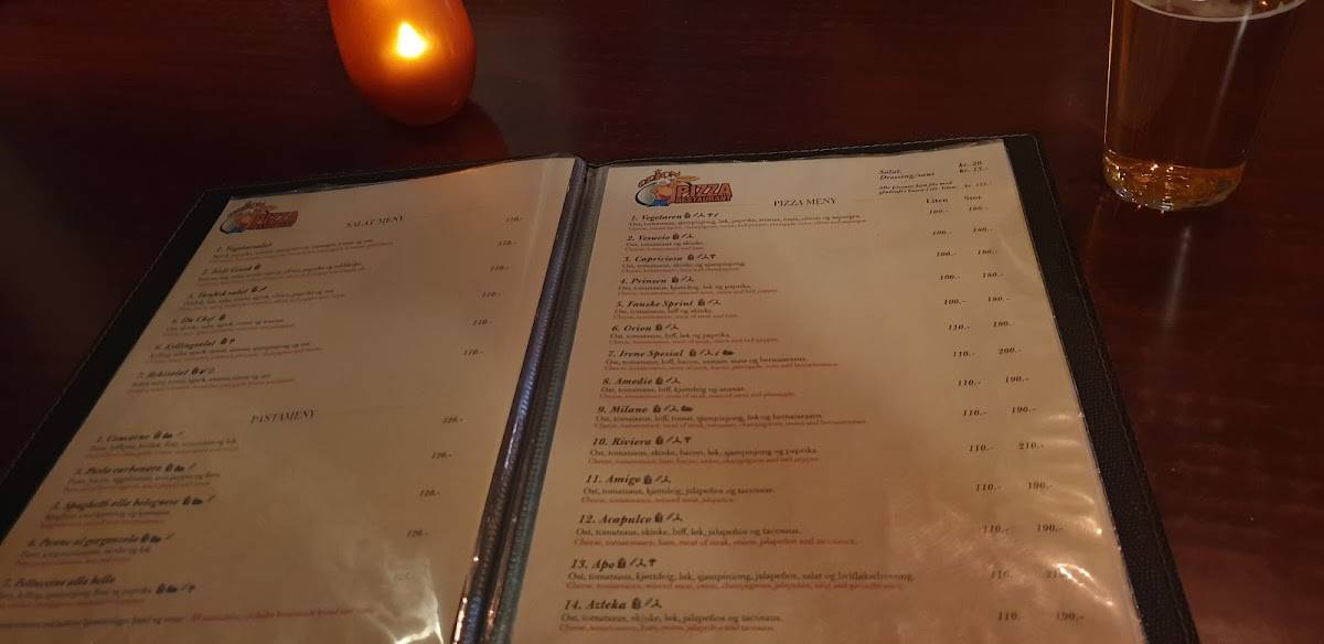 Menu at Orion Pizzarestaurant AS- Fauske, Fauske