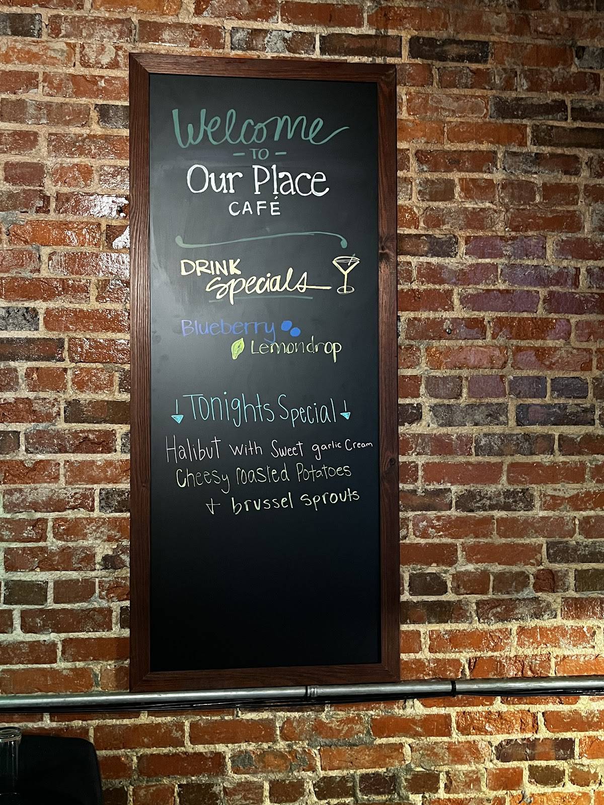 Menu at Our Place Cafe, Wetumpka