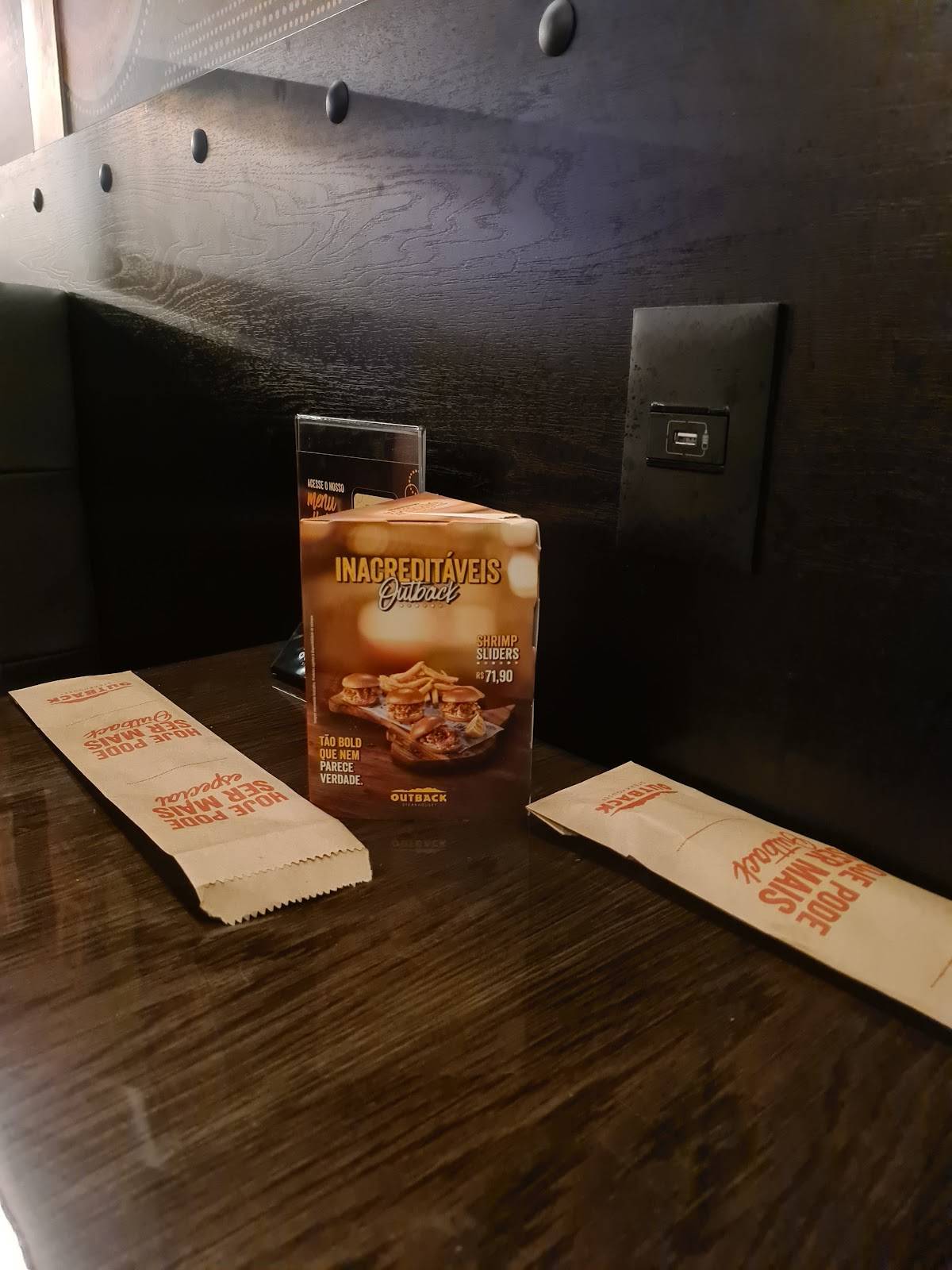 Menu em Restaurante Outback Steakhouse, São José