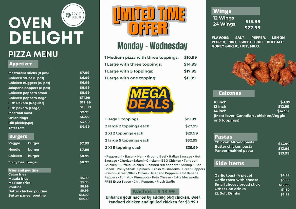 Menu at Oven Delight - Pizza & Restaurant, Winnipeg