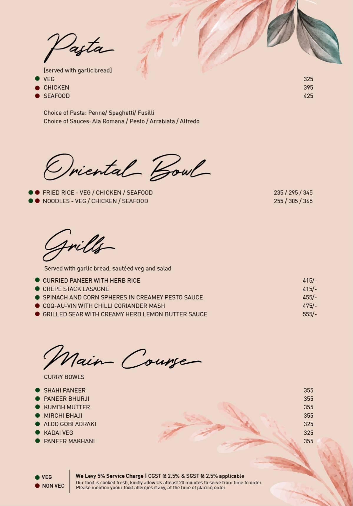 Menu at PEBBLE The Jungle Lounge, Bengaluru