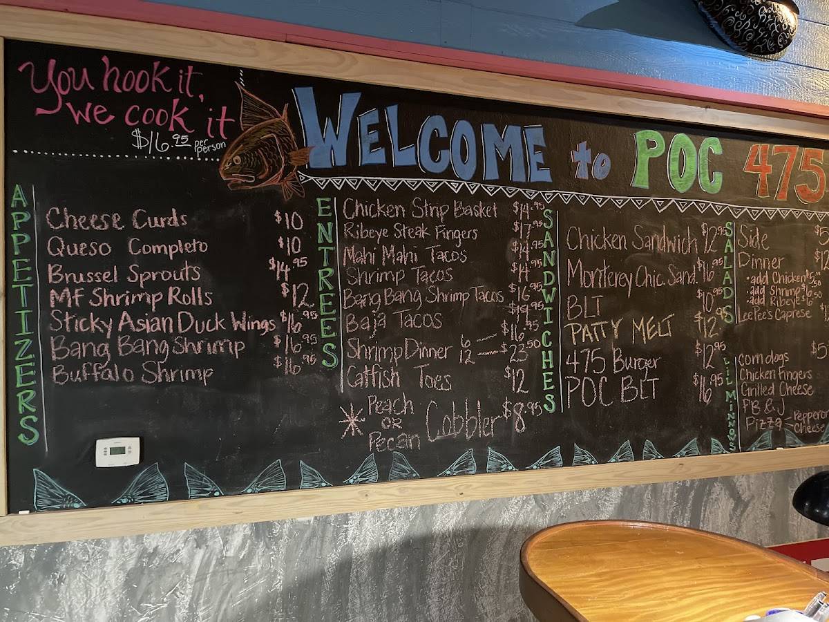 Menu at POC 475 Bar & Grill, Port O'Connor