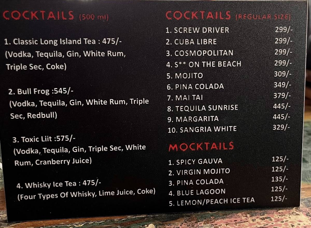 Menu at PUBLIQ RESTOBAR, Bengaluru