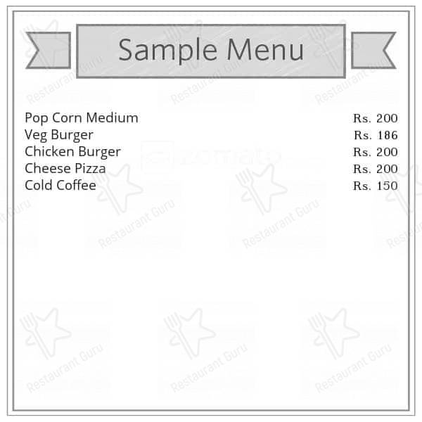 Menu at PVR Café, Mumbai, PVR Cinemas Oberoi Mall