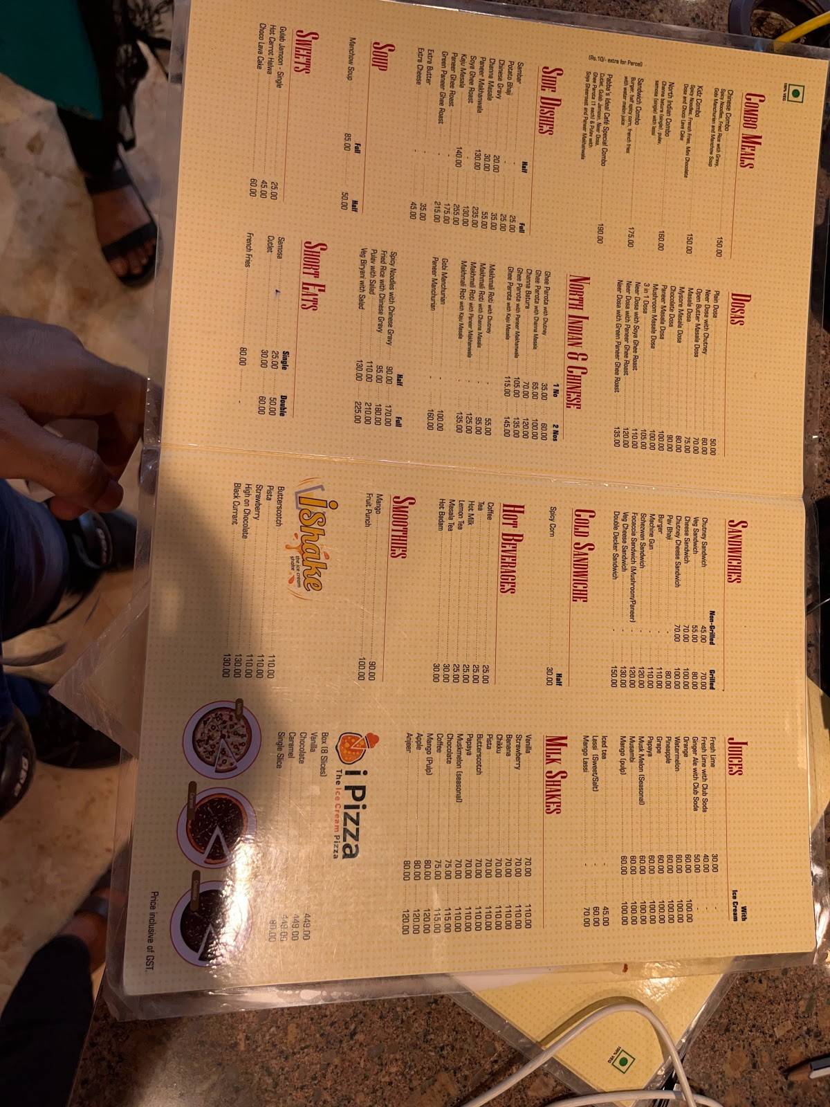 Menu at Pabbas Ideal Cafe, Bharat Mall, Mangaluru