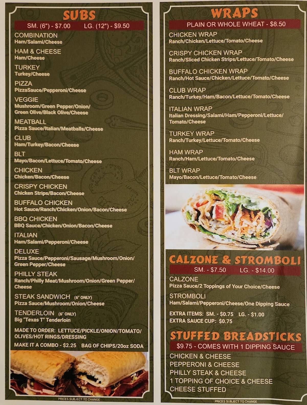 Menu at Padrone's Pizza of Shawnee (Dixie Highway) pizzeria, Lima, S ...