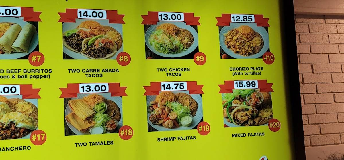 Menu at Mexican Taco Shop restaurant, Junction City