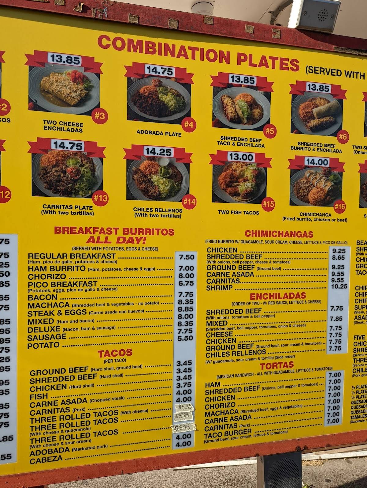 Menu at Mexican Taco Shop restaurant, Junction City