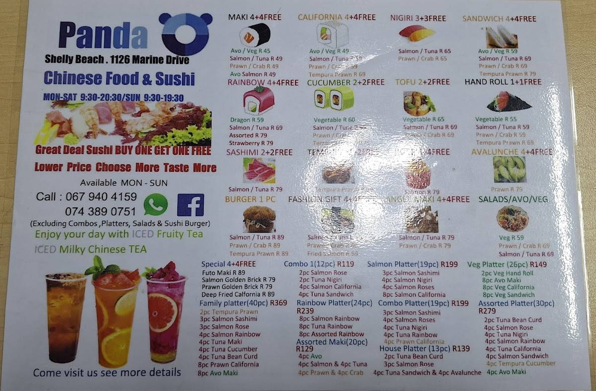 Menu at Panda Sushi & Chinese Food restaurant, Margate