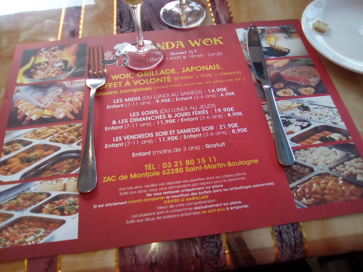 Menu at Panda wok restaurant, Middleburg