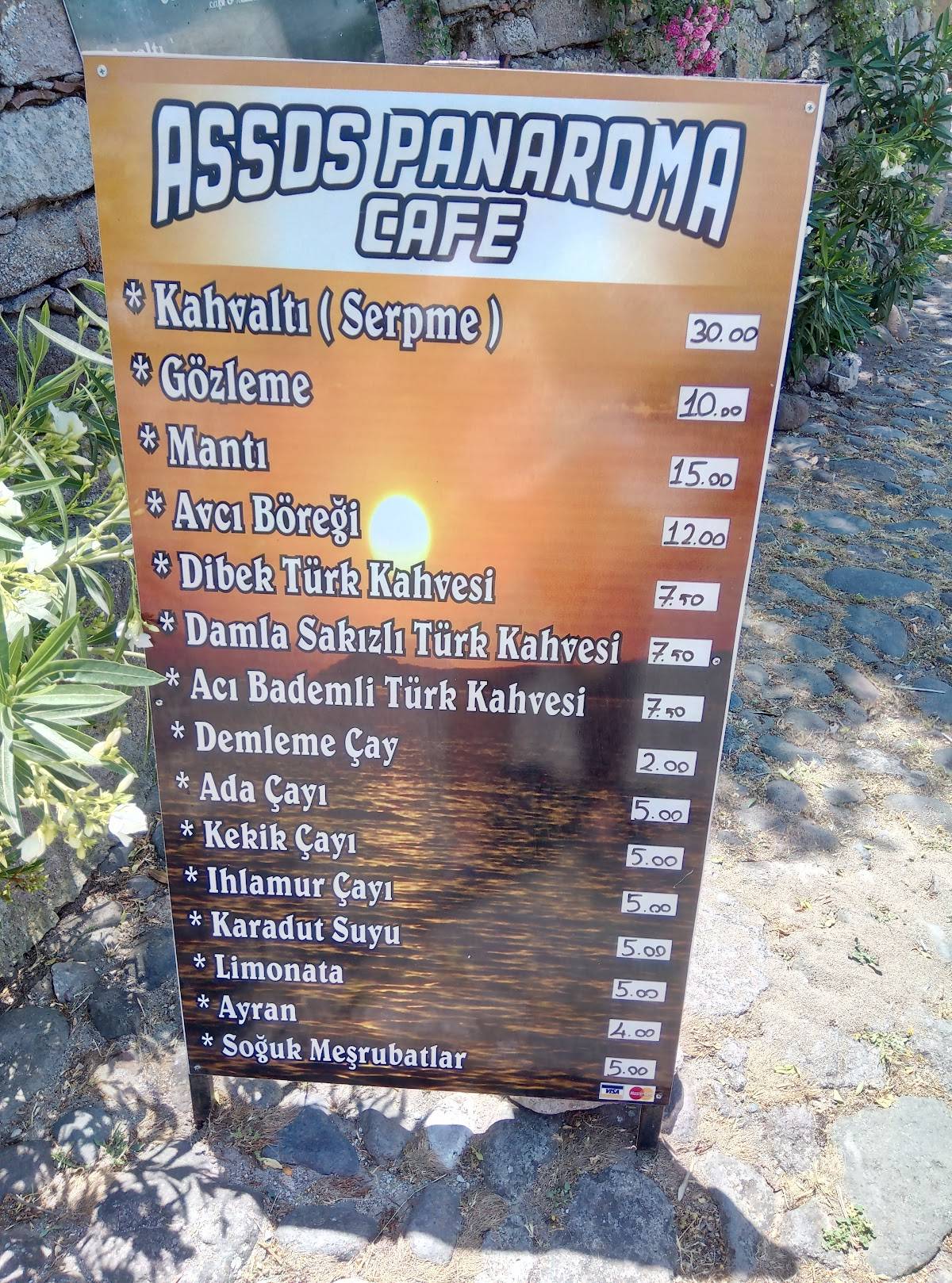 Menu at Panorama Cafe & Restaurant, Behram Köyü