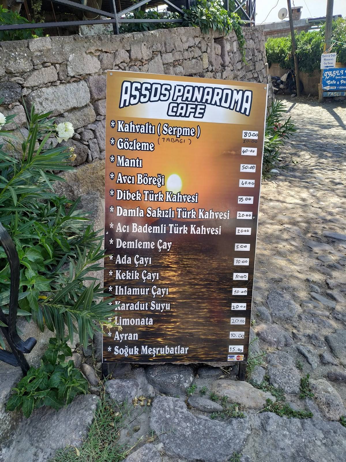 Menu at Panorama Cafe & Restaurant, Behram Köyü