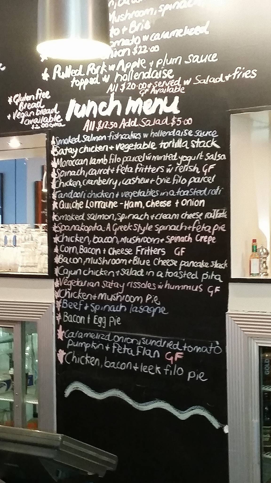 Menu at Ambience Cafe, Paraparaumu, 36 Marine Parade