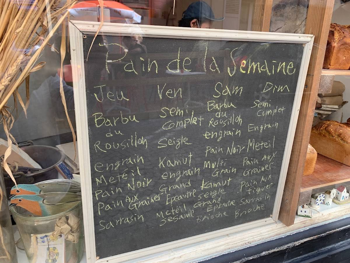 Menu au Shinya Pain restaurant, Paris