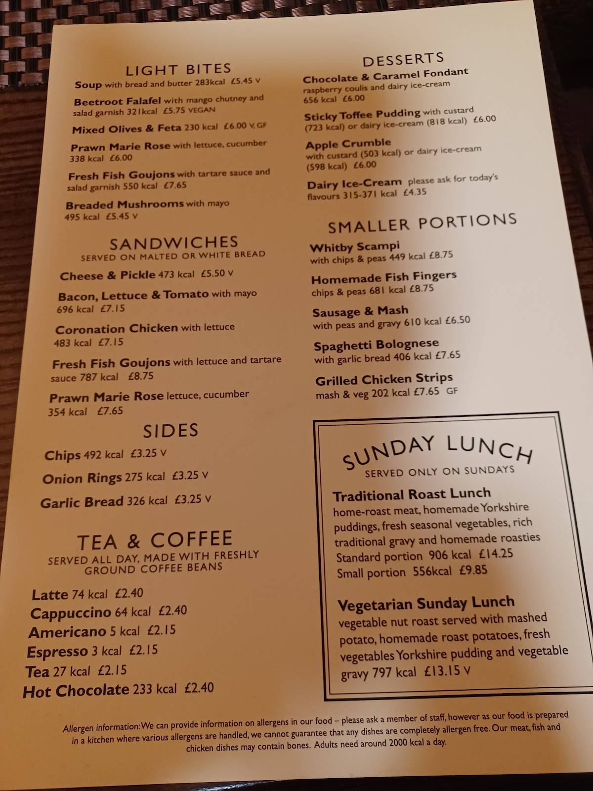 Menu at Park Gate Inn pub & bar, Knutsford, Stocks Ln