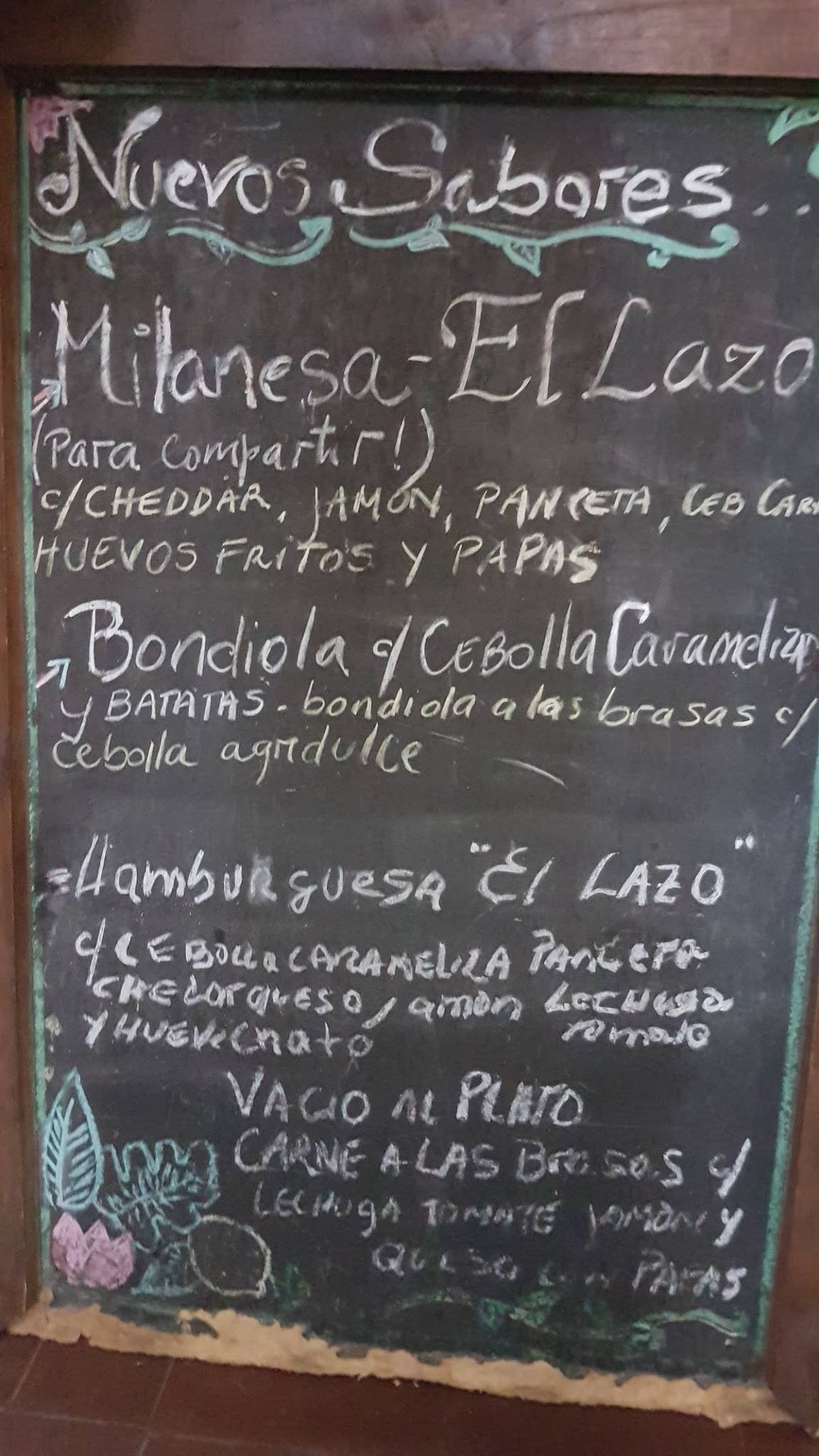 Carta de Parrilla "El Lazo", Buenos Aires