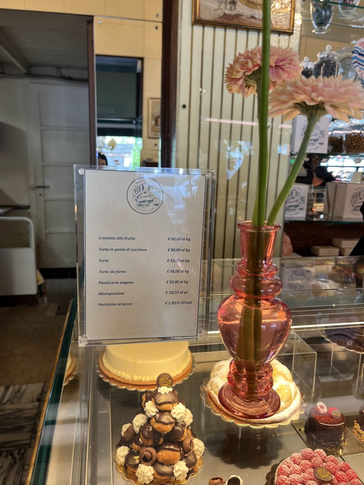 Menu da Pasticceria Cucchi, Milano, Corso Genova