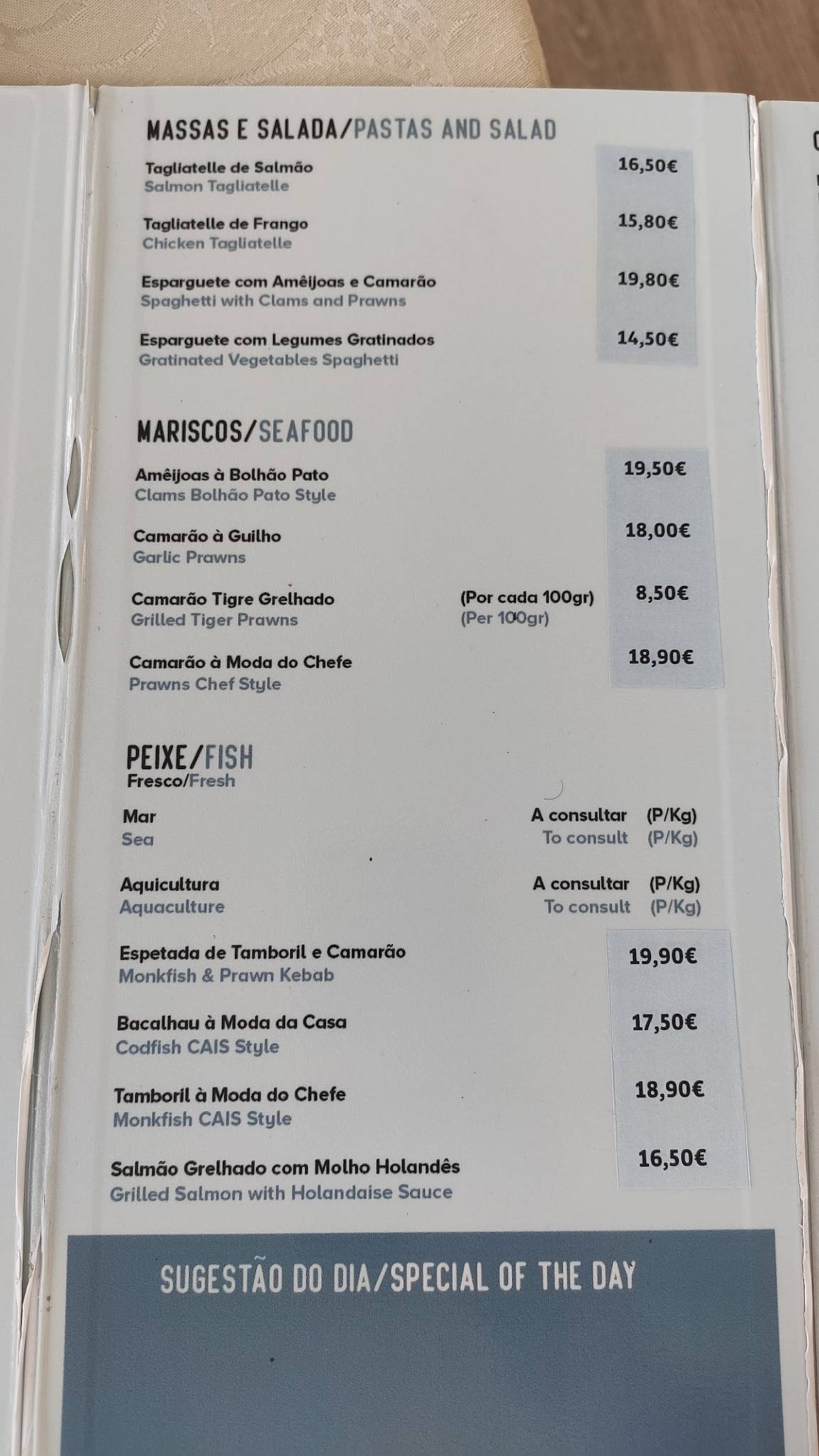 Menu at Peer Restaurant - Naval Club, Portimão
