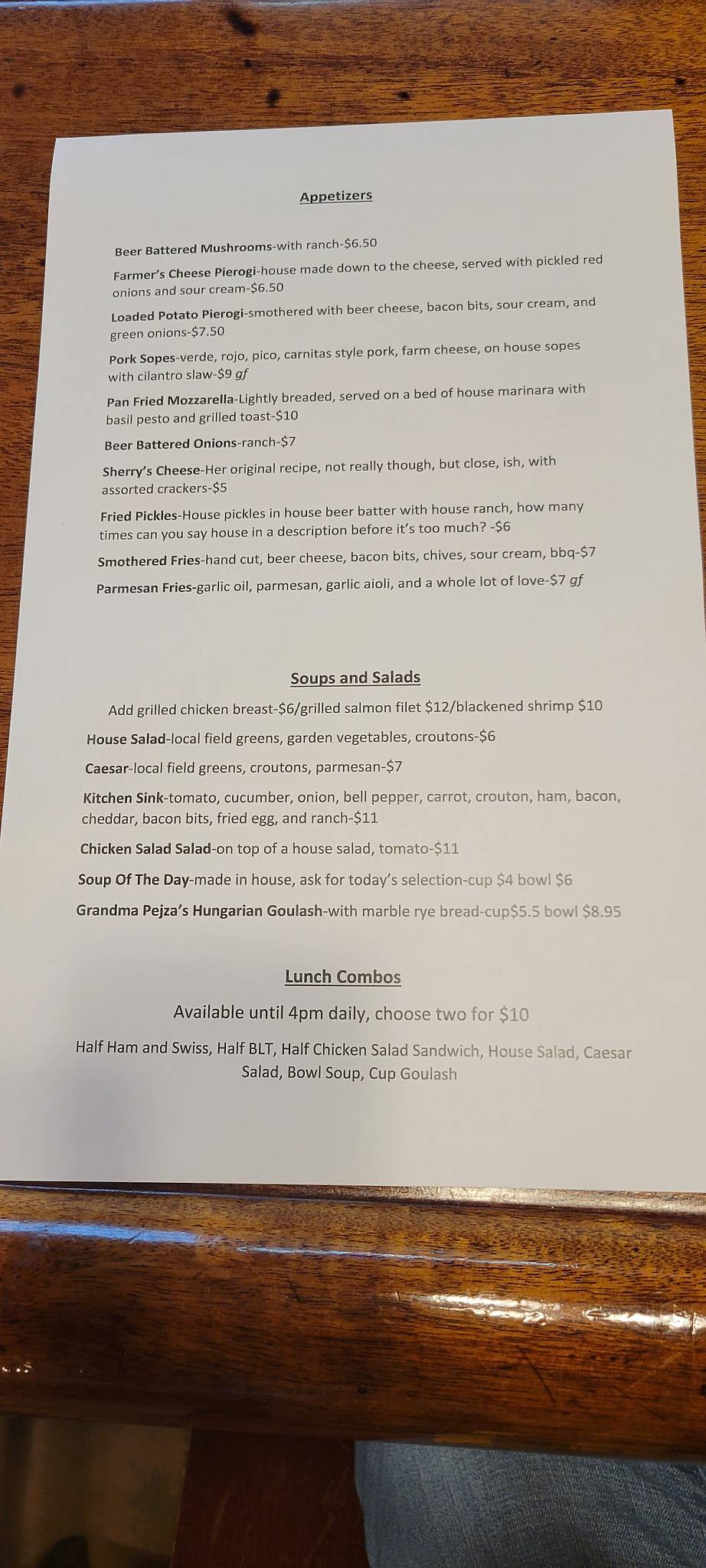 Menu at Pejza's Lydick Patio pub & bar, South Bend