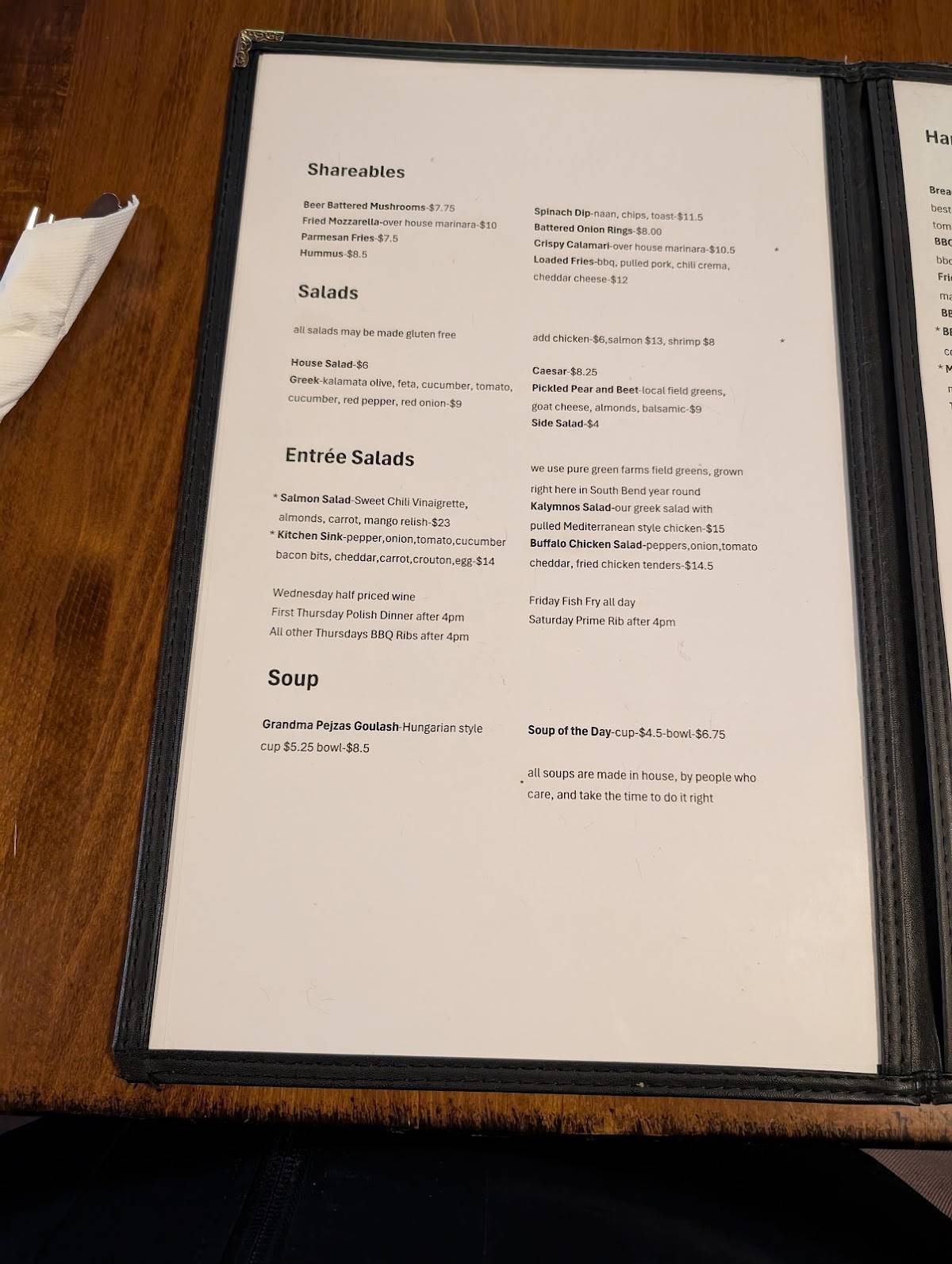 Menu at Pejza's Lydick Patio pub & bar, South Bend