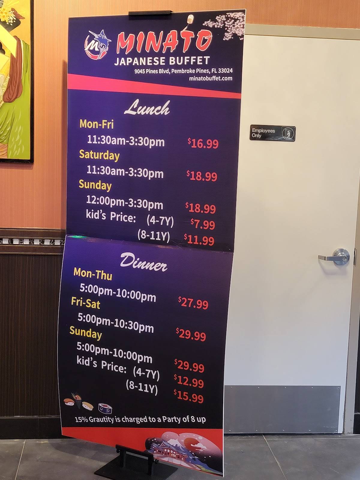 Menu at Minato Japanese Buffet & Seafood restaurant, Pembroke Pines