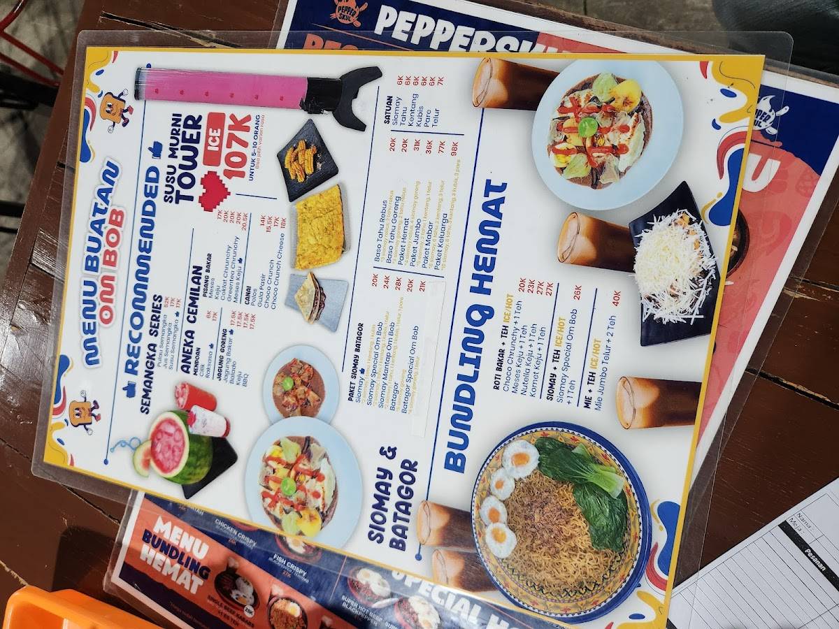 Menu at Pepper Skul Malang restaurant, Malang