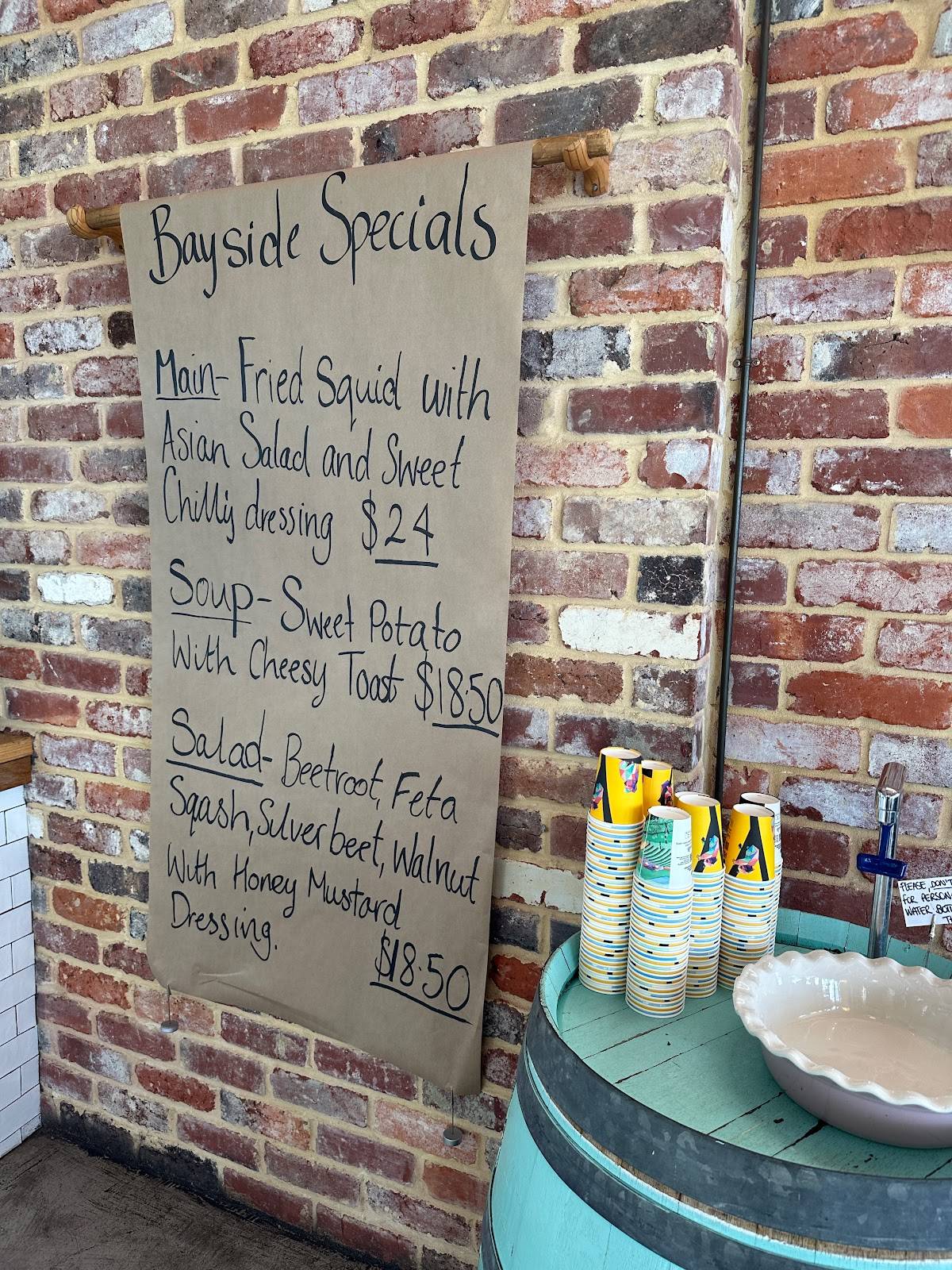 Menu at Bayside Kitchen cafe, Crawley