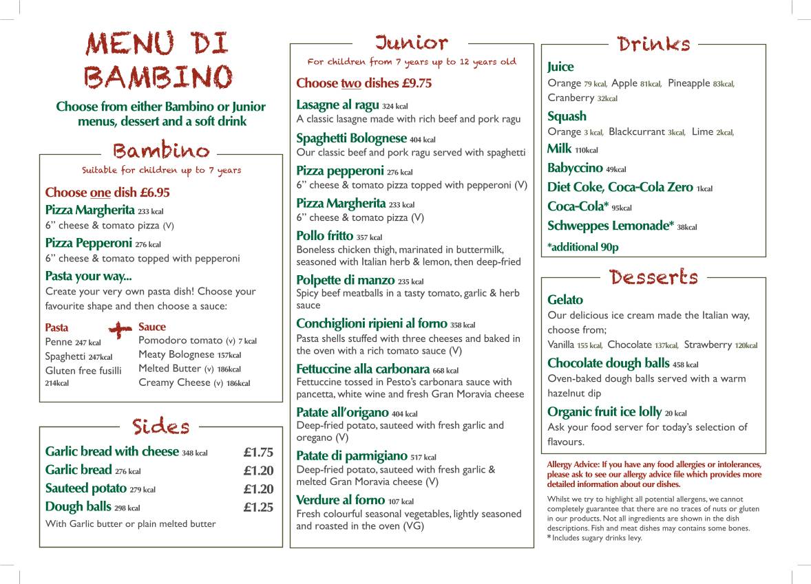 Menu at Pesto at Cabbage Hall pizzeria, Little Budworth