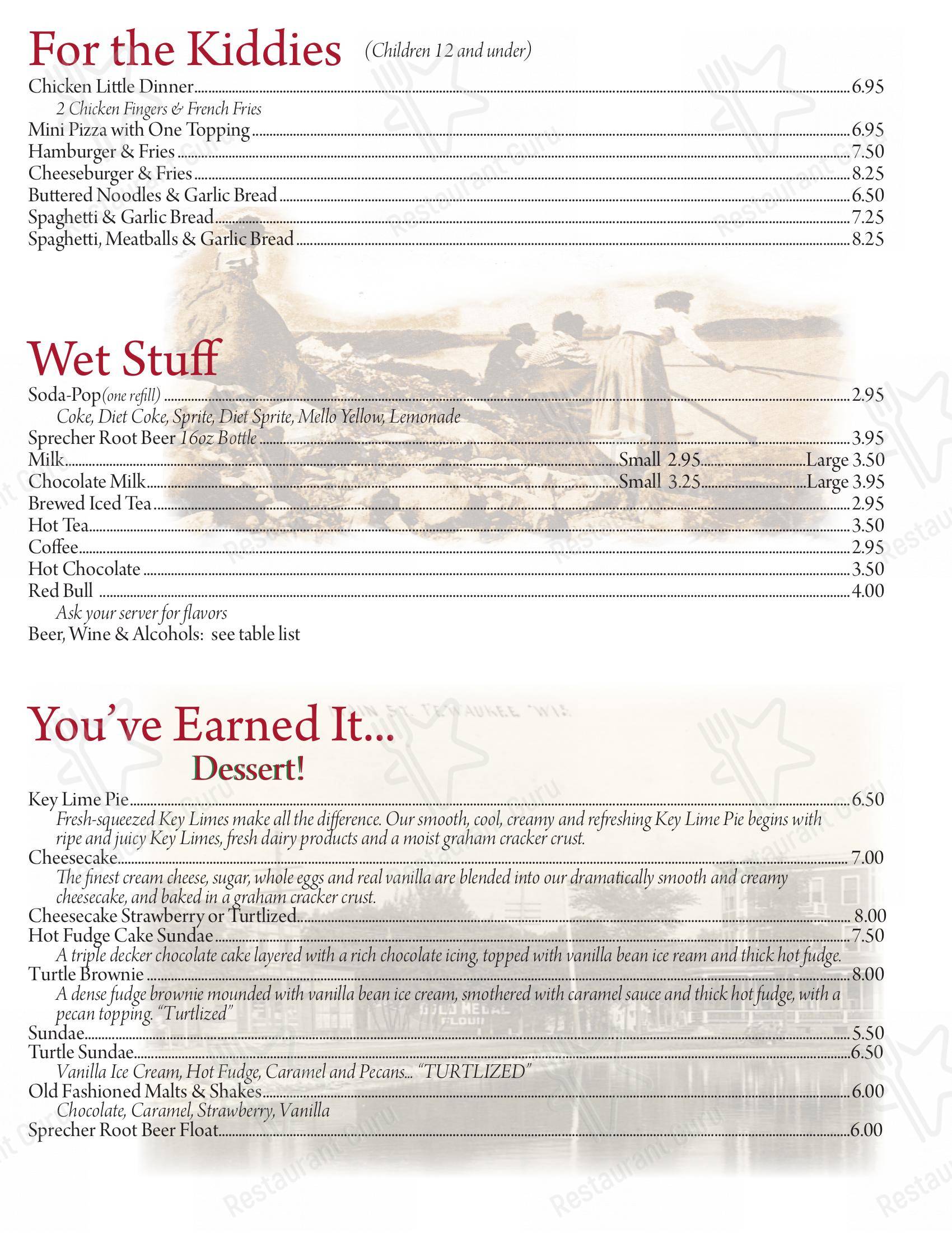 Menu at Park Avenue Pizza Company pub & bar, Pewaukee