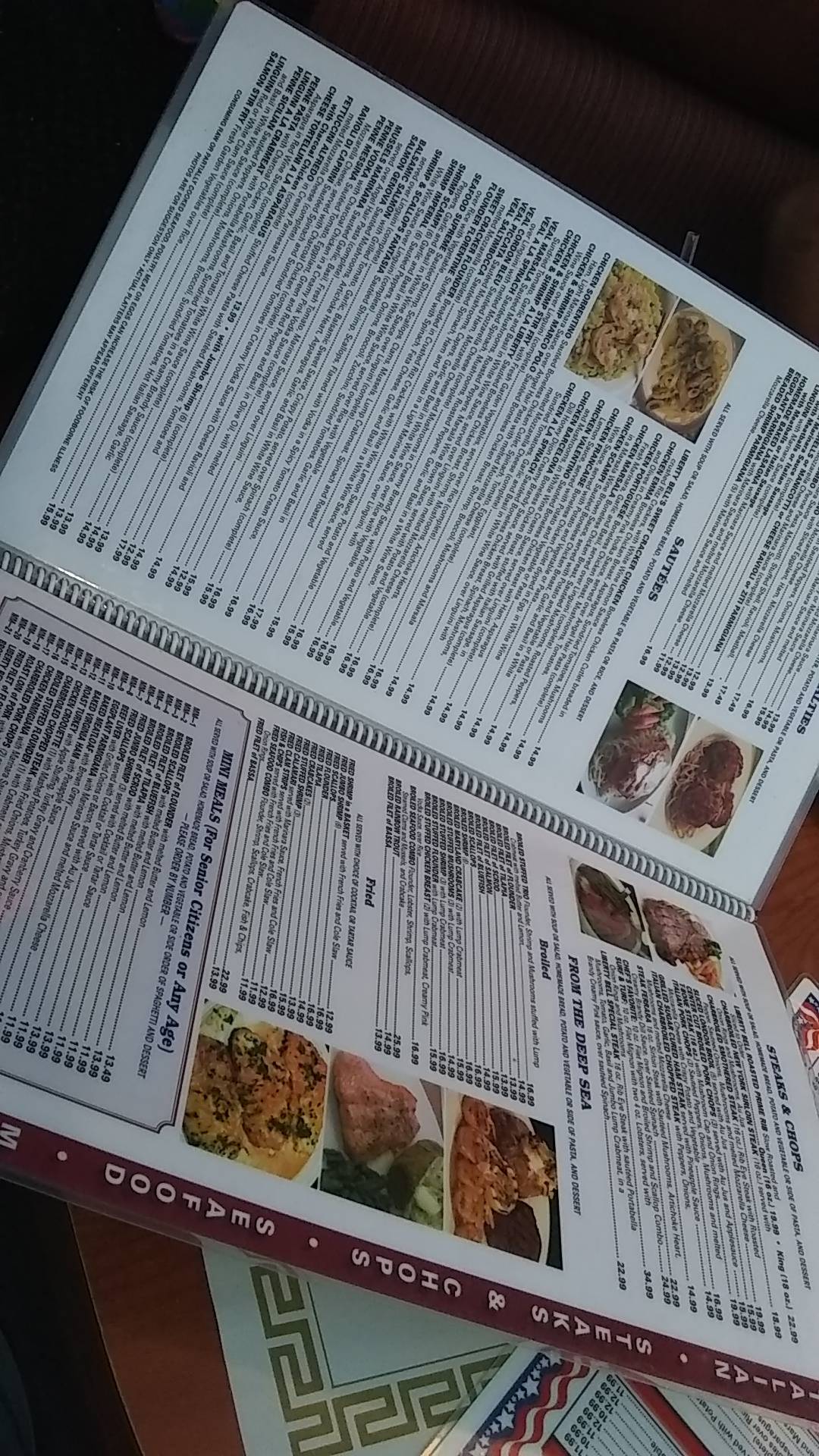 Menu at Liberty Bell Diner restaurant, Philadelphia, 8445 Frankford Ave