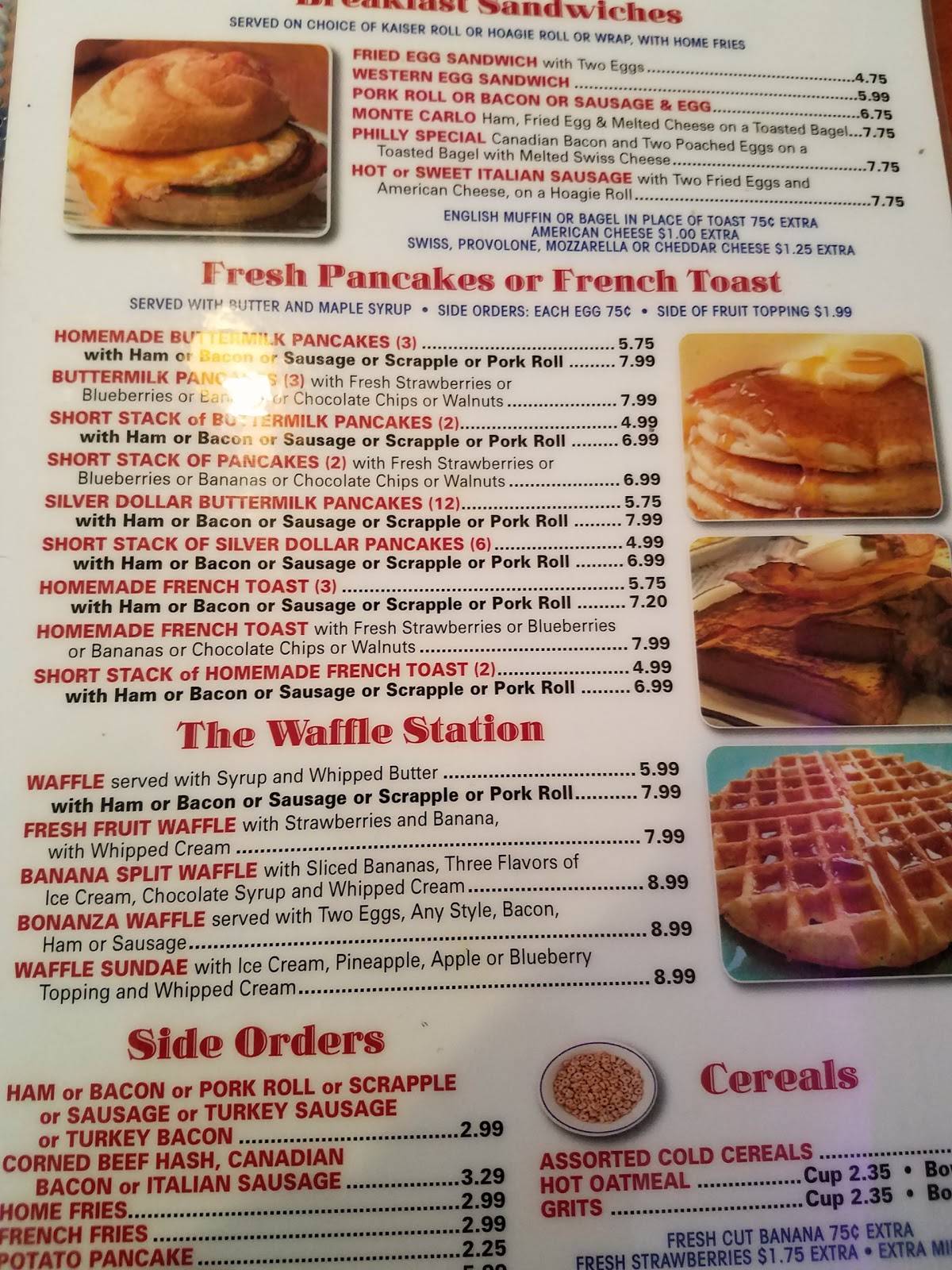 Menu at Liberty Bell Diner restaurant, Philadelphia, 8445 Frankford Ave