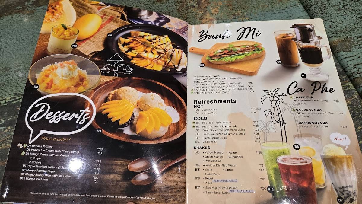 Menu at Pho Hoa - BGC Uptown Mall restaurant, Taguig, H343+MQ2