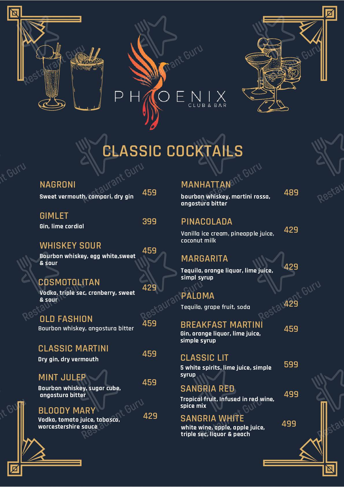 Menu at The Phoenix Club, Dehradun, Sai Tower