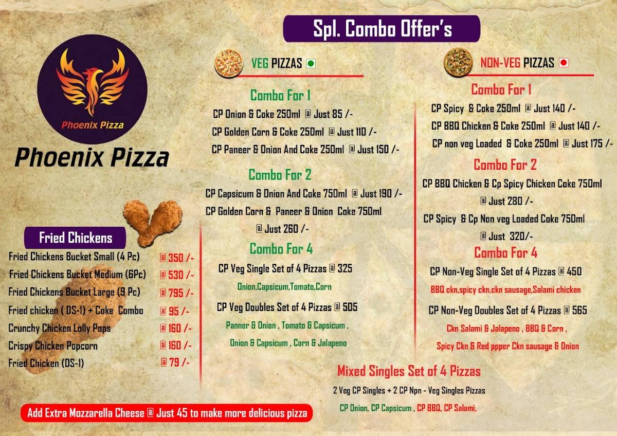 Menu at Phoenix Pizza, Bengaluru