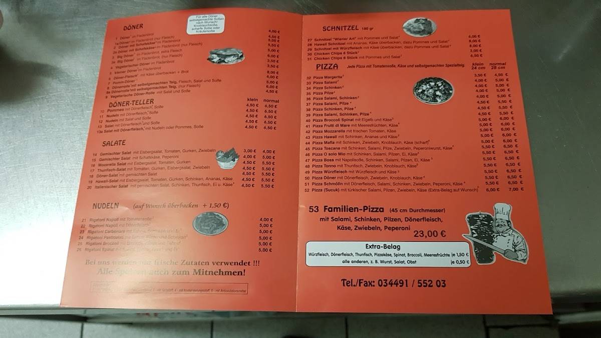 Speisekarte von Picobello Schnellimbiss restaurant, Schmölln