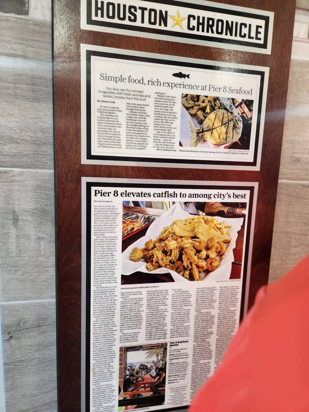 Menu at Pier 8 restaurant, Seabrook