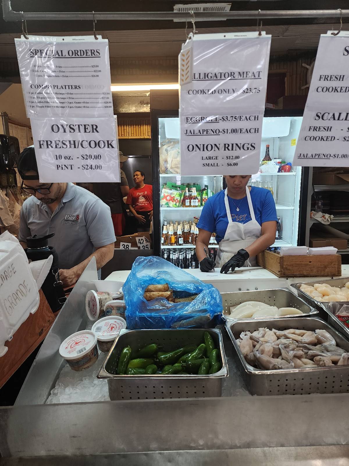 Menu at Pier 8 restaurant, Seabrook