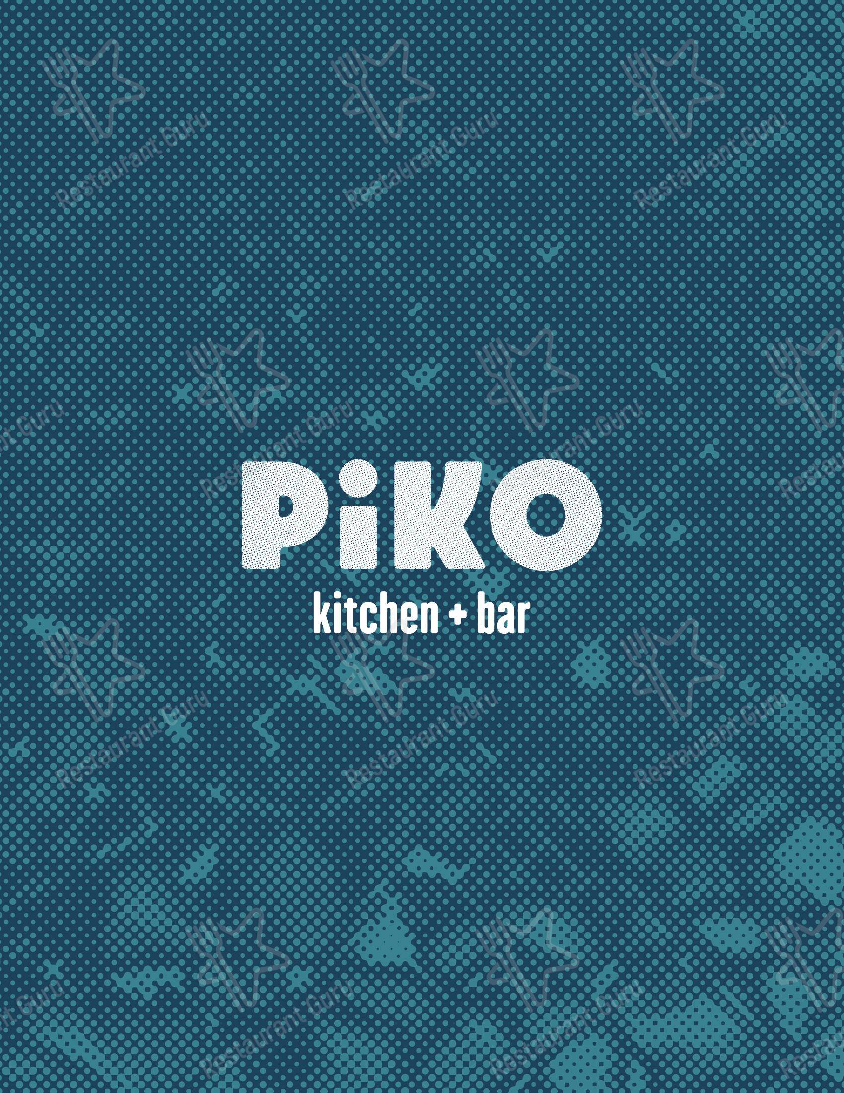 Menu at Piko Kitchen + Bar, Honolulu