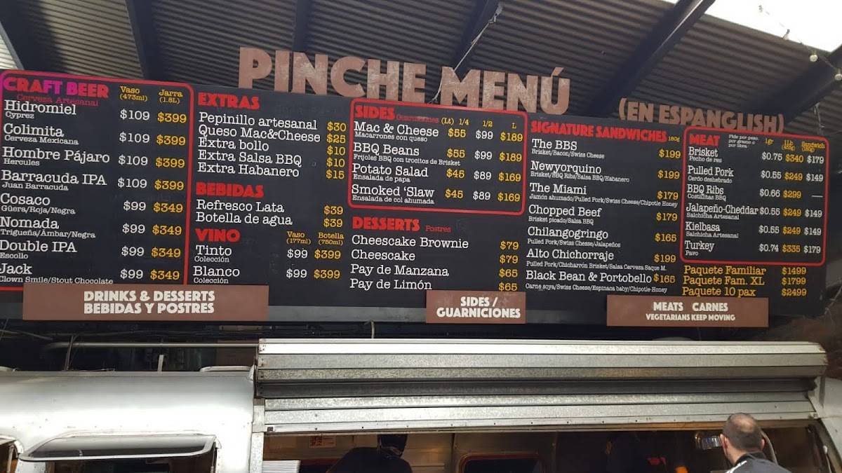 Carta de Pinche Gringo BBQ Patio, Ciudad de México, Cumbres de Maltrata 360