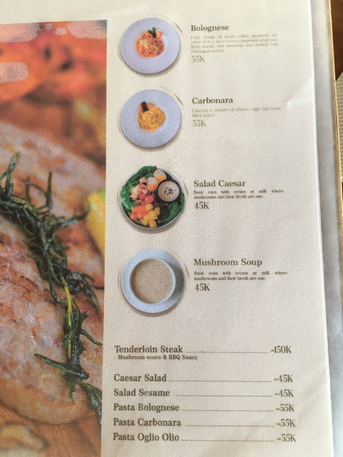 Menu at Pinggan Pasu Rooftop Cafe by Kalang Ulu Berastagi, Tambak Lau ...