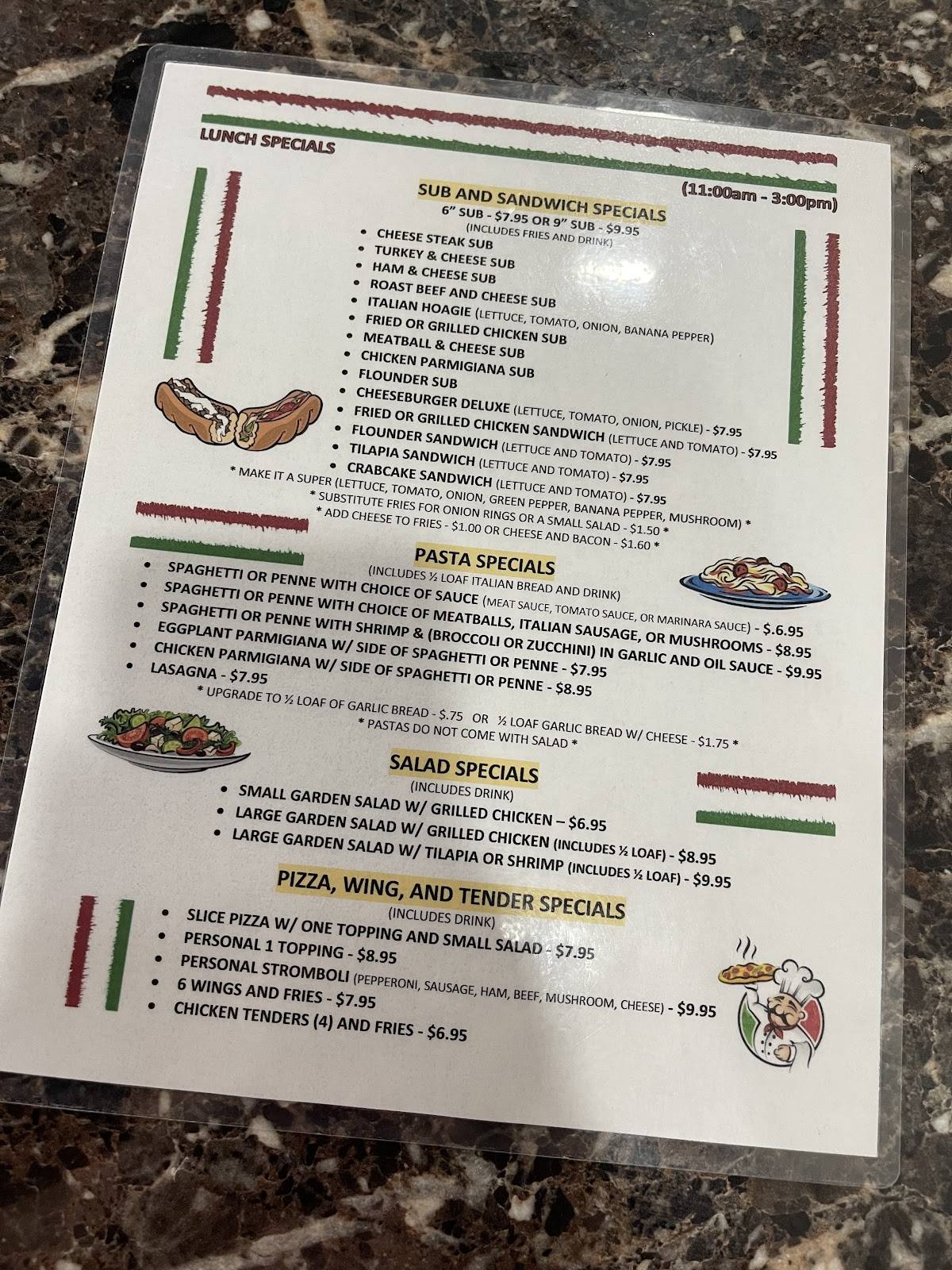 Menu at Pino's Italian Restaurant, Henderson, 987 S Beckford Dr