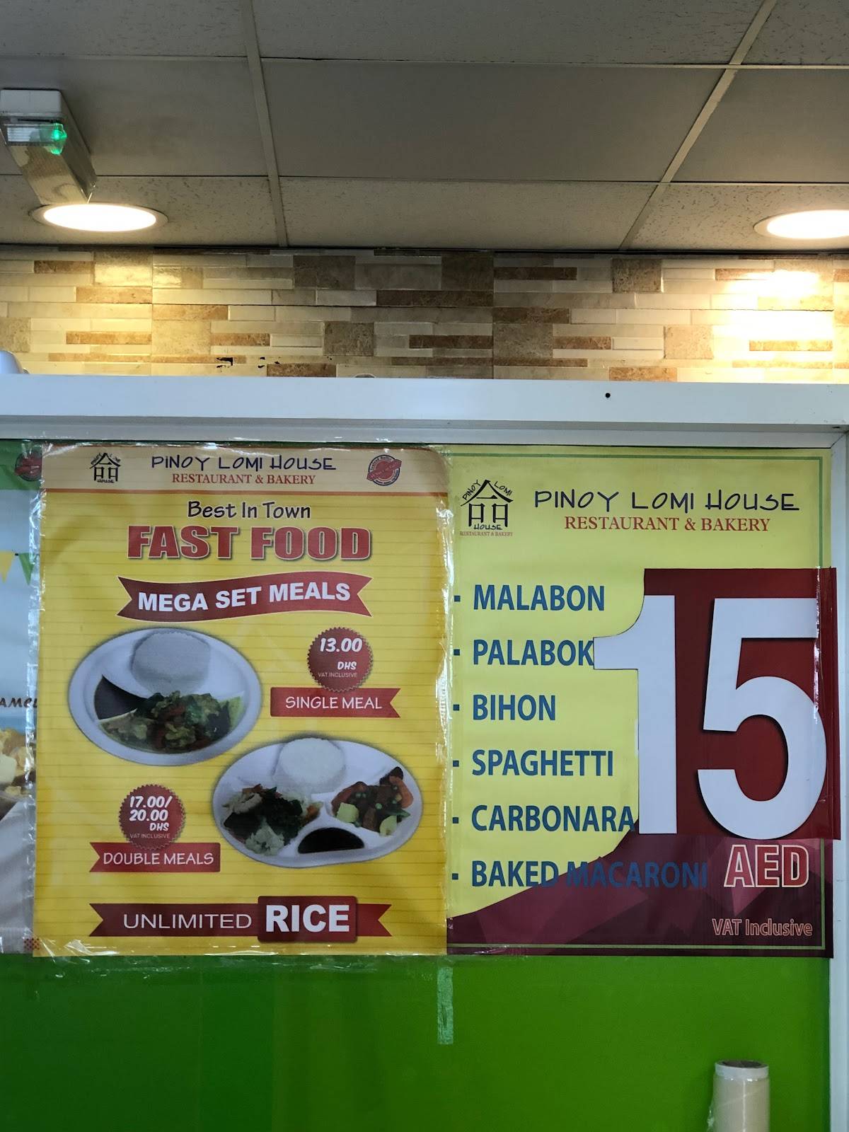 Menu at Pinoy lomi house restaurant, Dubai, 7 2A St