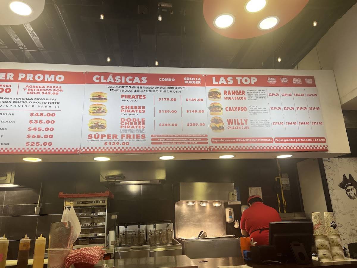 Carta del restaurante Pirates Burgers, Ciudad del México, 16 del ...