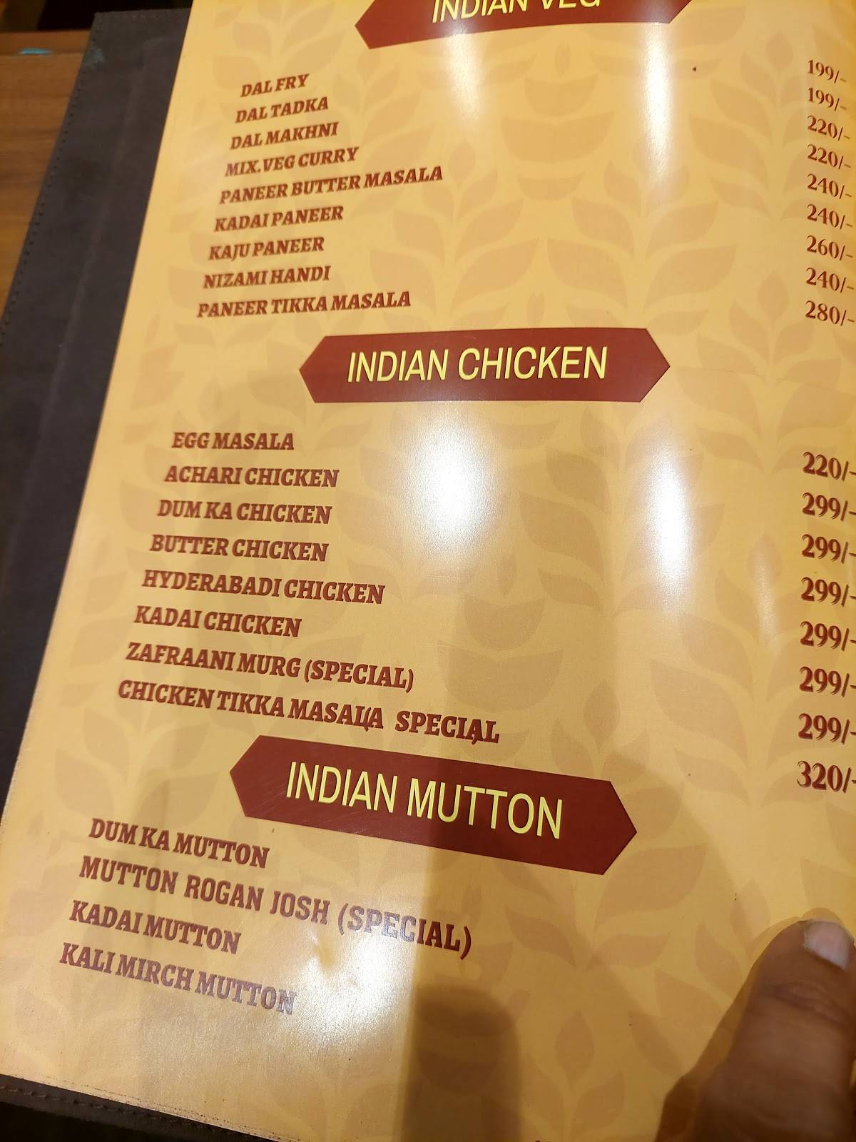 Menu at Pista House - Attapur, Hyderabad
