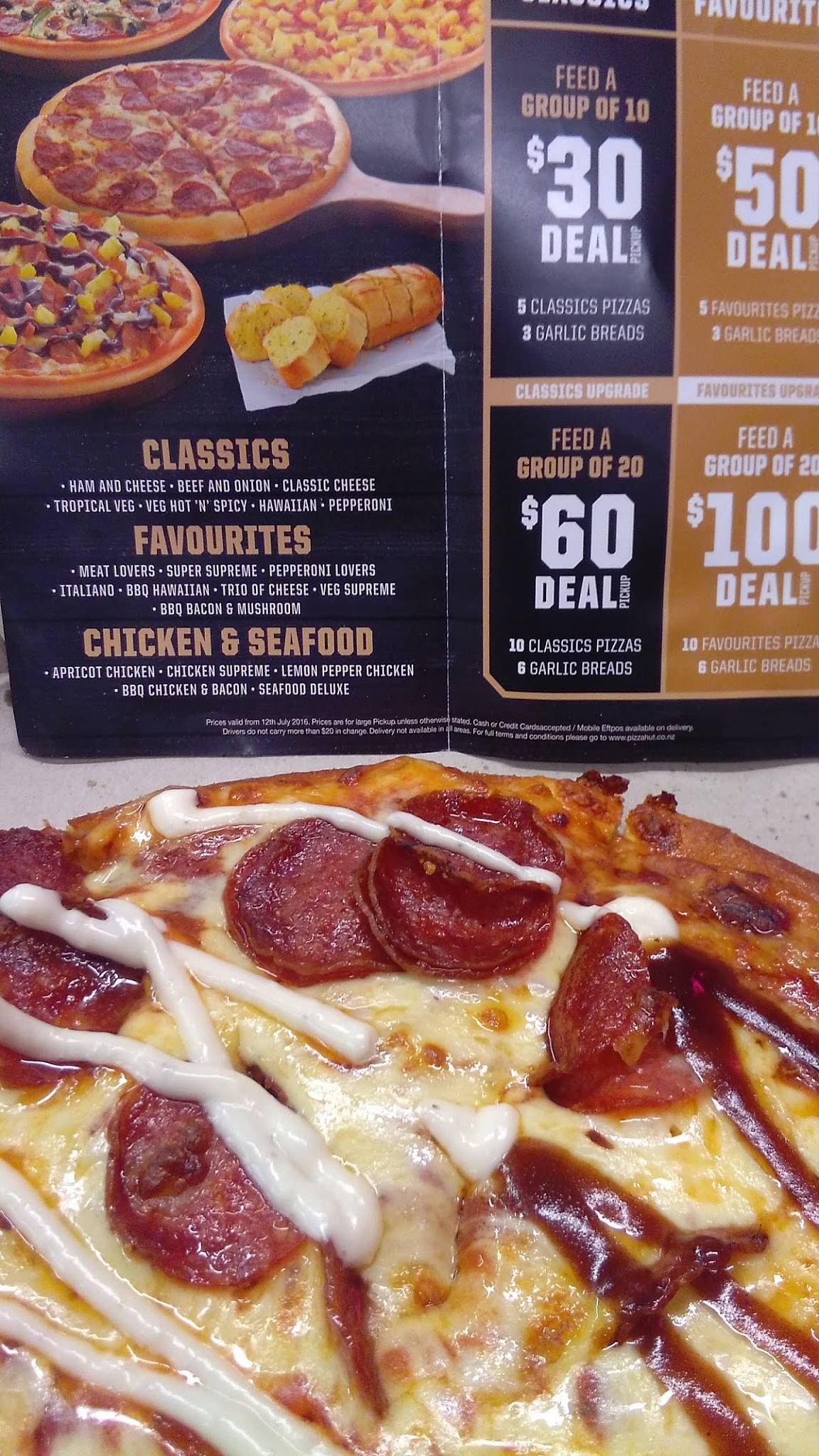 Menu at Pizza Hut Taita restaurant, Lower Hutt, High St